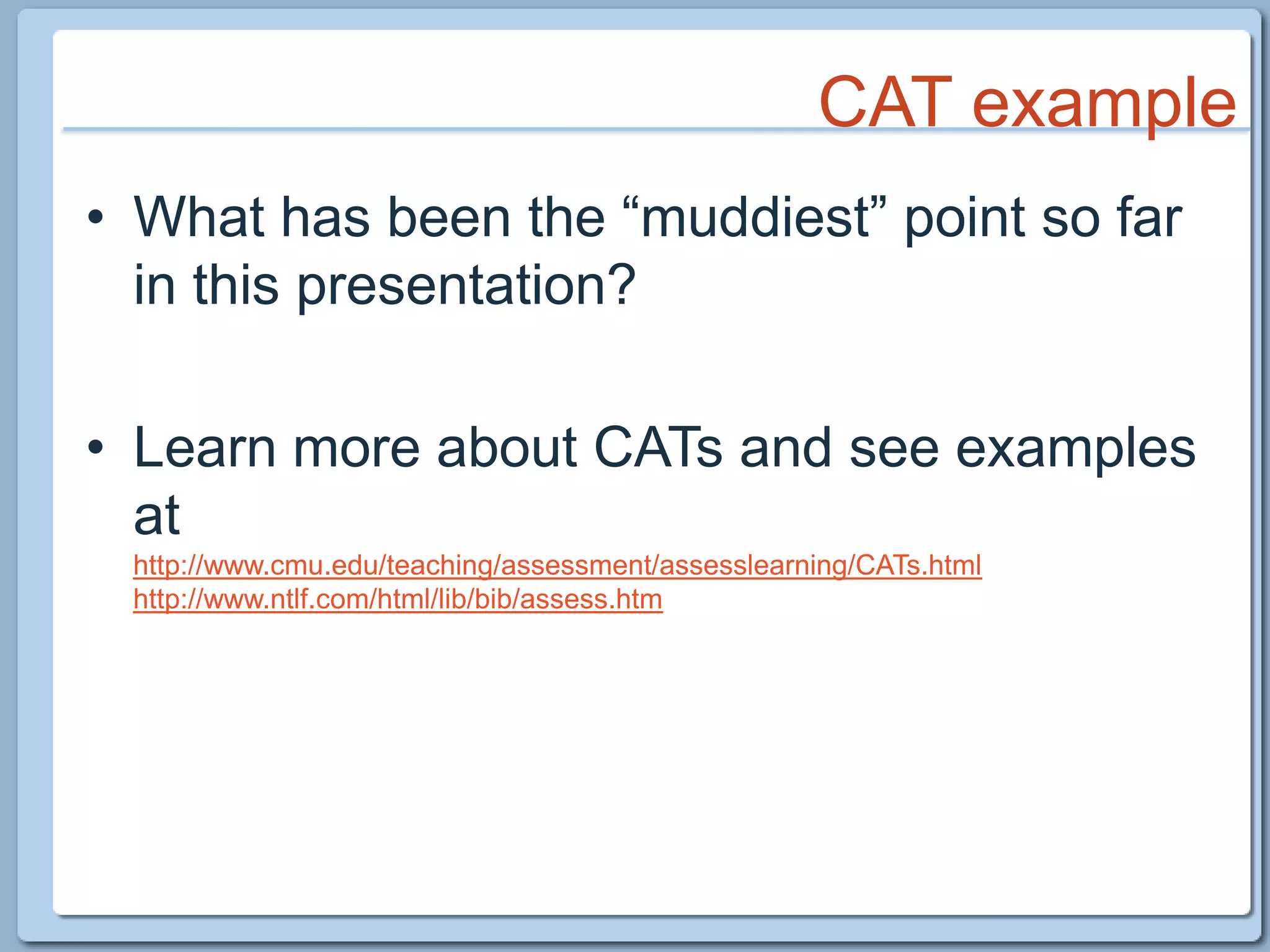 Assessing Student Learning | PPT