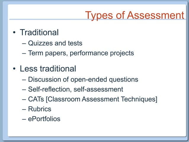 Assessing Student Learning | PPT