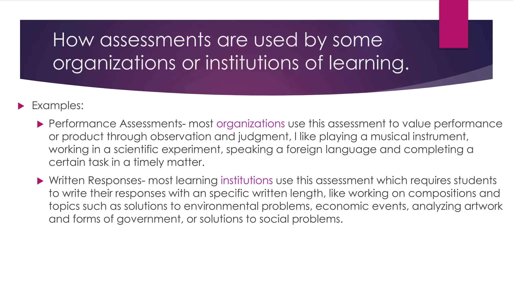 CUR/528 Assessing student learning | PPTX