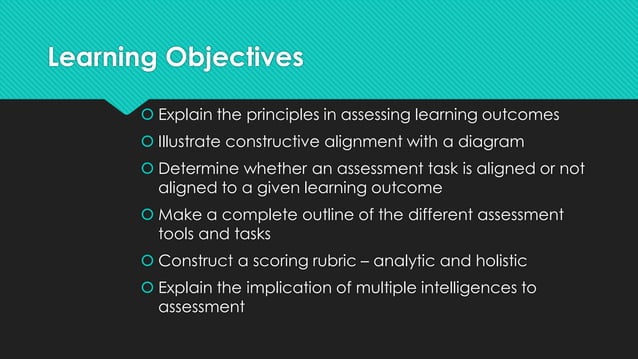 Assessing student learning outcomes | PDF