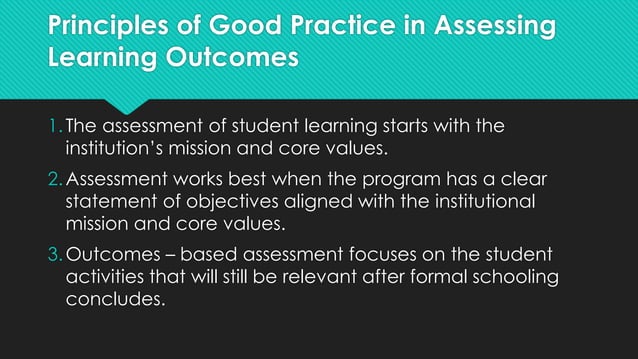 Assessing student learning outcomes | PDF