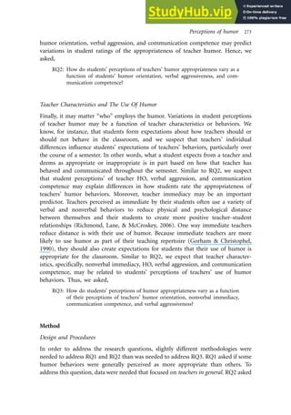 Assessing Students Perceptions Of Inappropriate And Appropriate Teacher ...