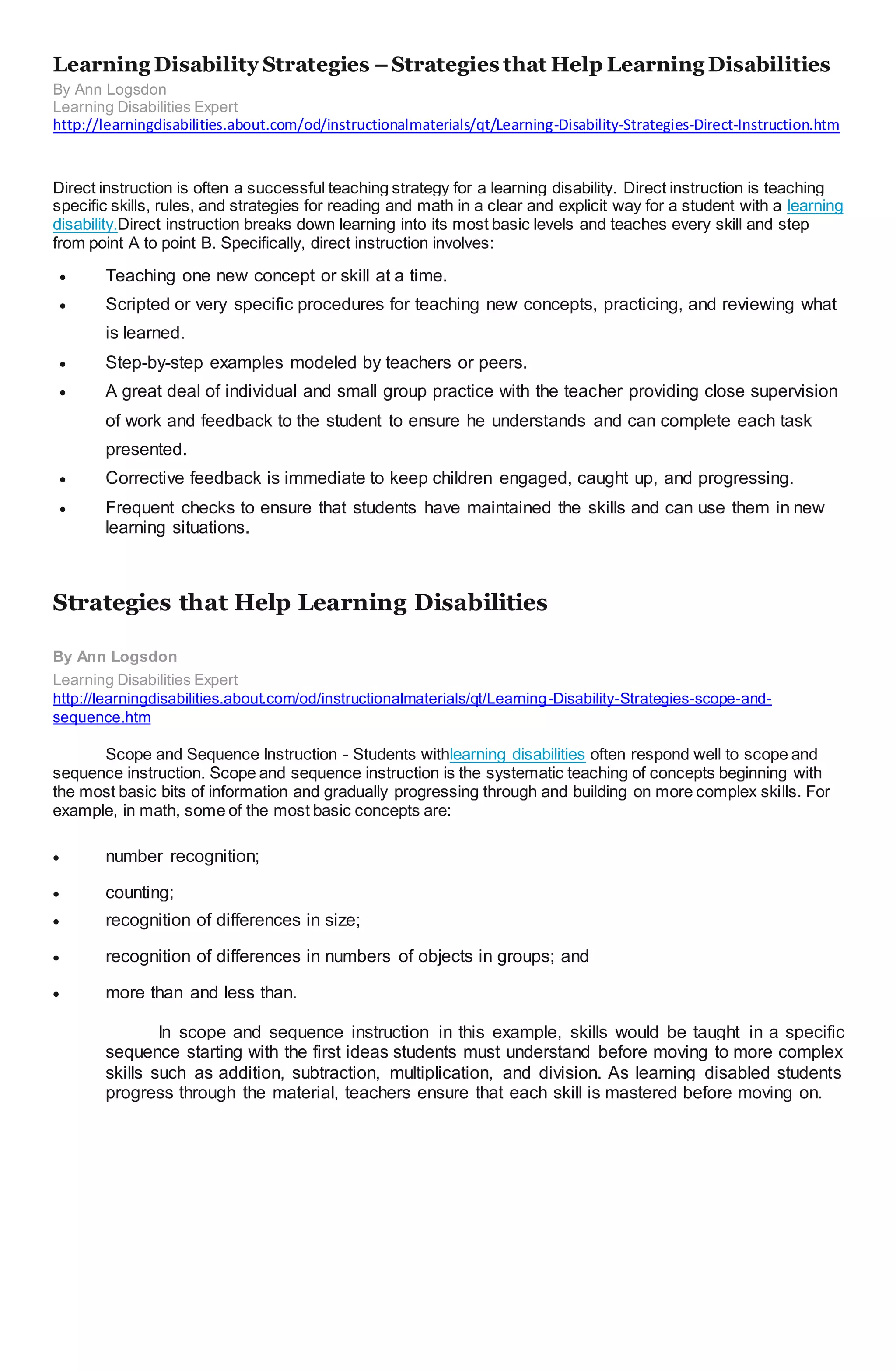 Assessing students with learning disabilities Yeth | DOCX