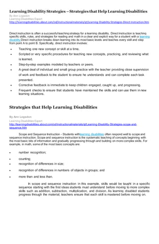 Assessing students with learning disabilities Yeth | DOCX