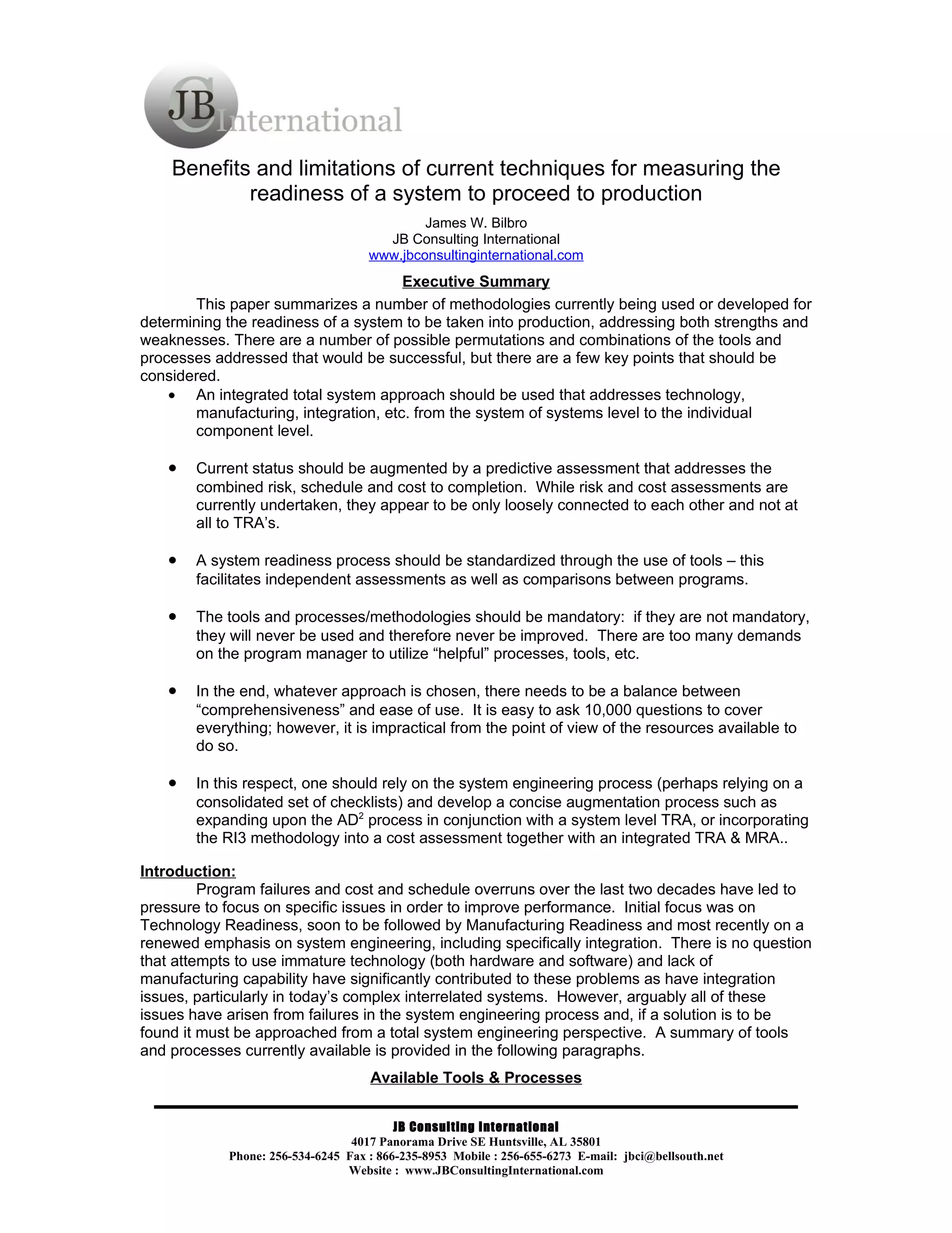 Assessing System Readiness | PDF