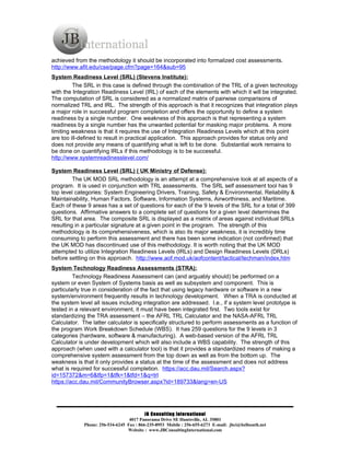 Assessing System Readiness | PDF