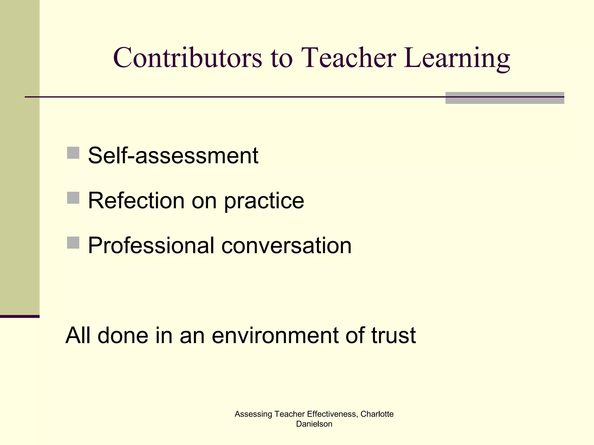Assessing teacher effectiveness | PPT