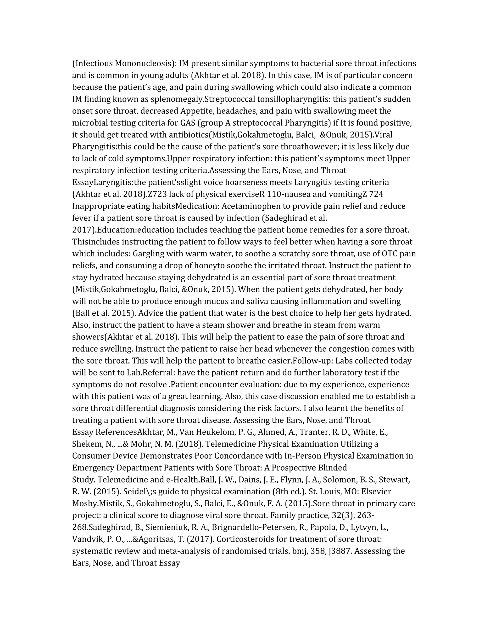 Assessing the and Throat Essay.docx