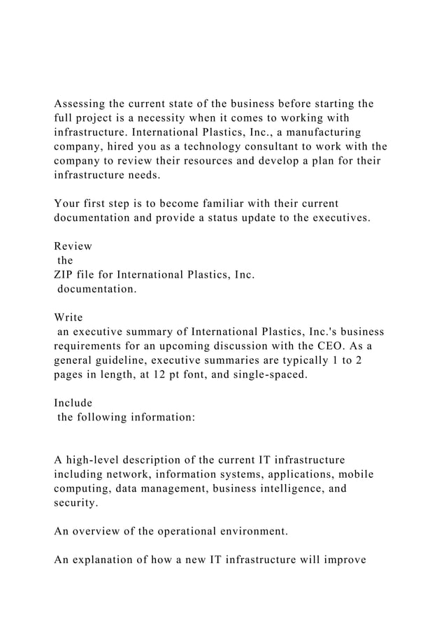 Assessing the current state of the business before starting the .docx