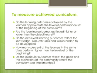 Assessing the curriculum | PPTX