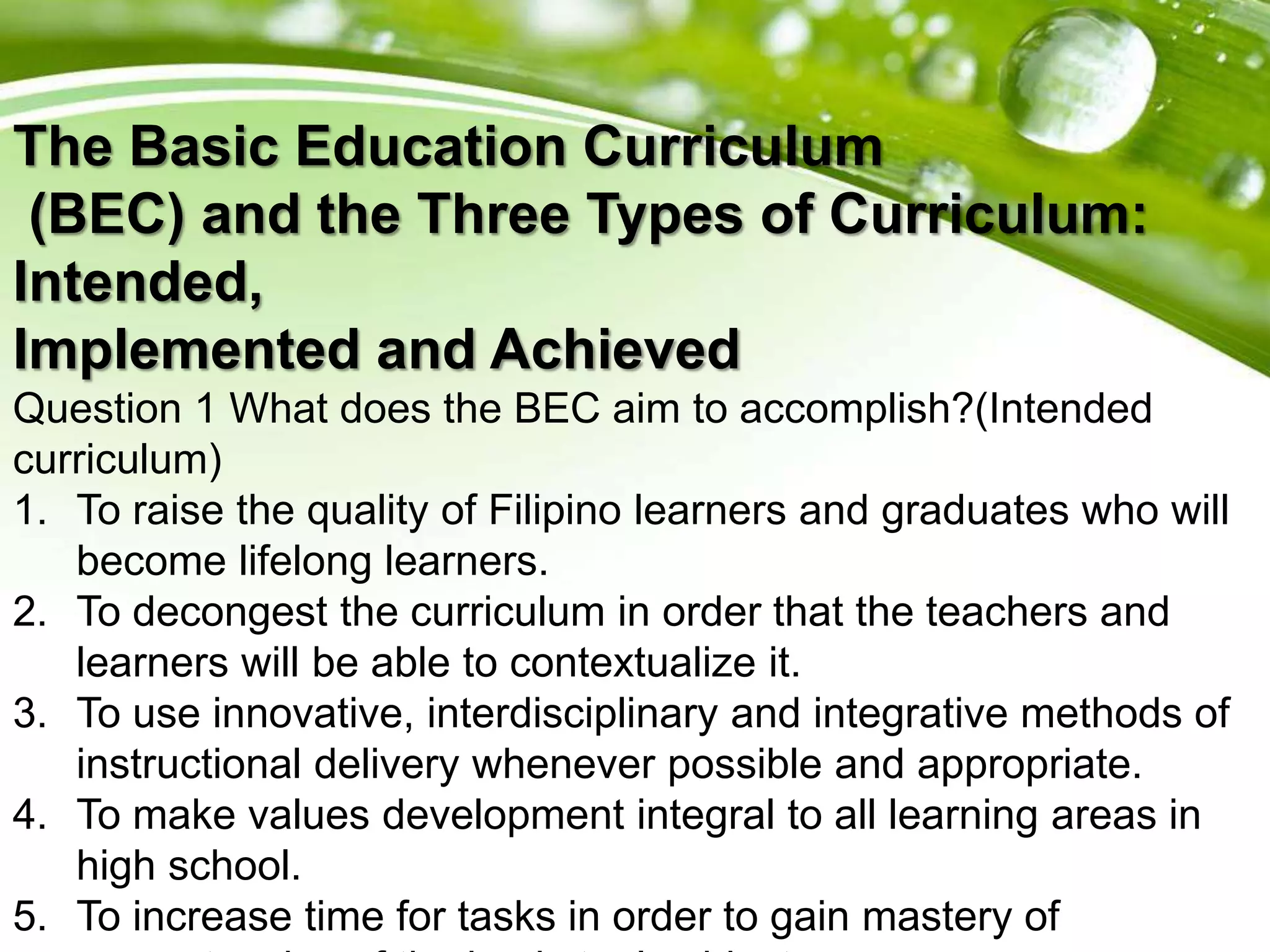 Assessing the curriculum | PPTX