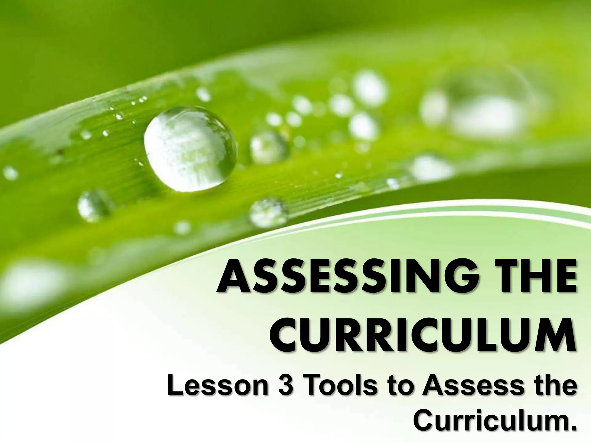 Assessing the curriculum | PPTX
