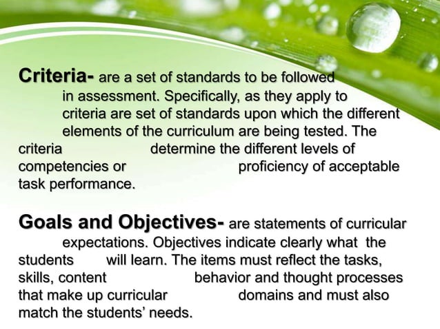 Assessing the curriculum | PPTX