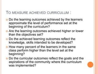Assessing the curriculum | PPTX