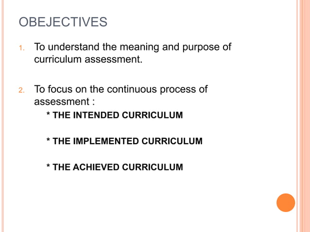 Assessing the curriculum | PPT