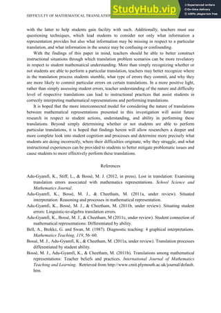 Assessing The Difficulty Of Mathematical Translations Synthesizing The ...