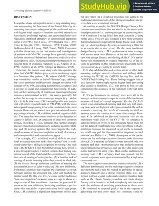 Assessing The Elusive Cognitive Deficits Associated With Ventromedial ...