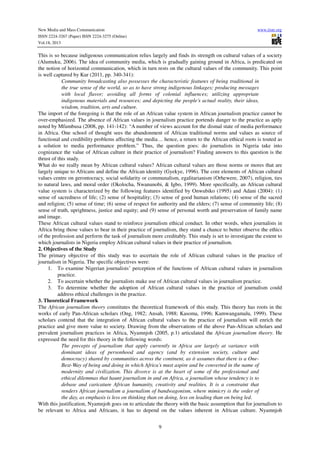 Assessing the functions of african cultural values in journalism ...