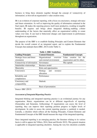 Assessing The Gap Between Integrated Reporting And Current Integrated ...