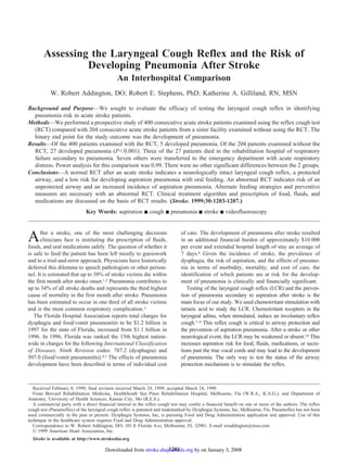 Assessing the laryngeal cough reflex and the risk of developing ...