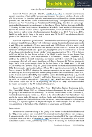 ASSESSING THE QUALITY OF PARENT-TEACHER RELATIONSHIPS FOR STUDENTS WITH ...