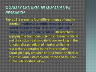Assessing the quality of qualitative research in entrepreneurship | PPT