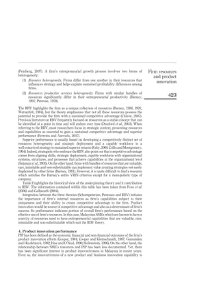 Assessing the relationship between firm resources and product ...