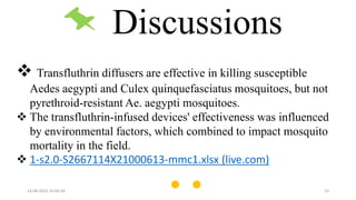 Assessing transfluthrin mortality against Aedes aegypti and Culex.pptx | Chemistry | Science