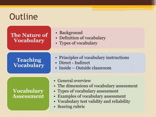 Assessing vocabulary | PPTX