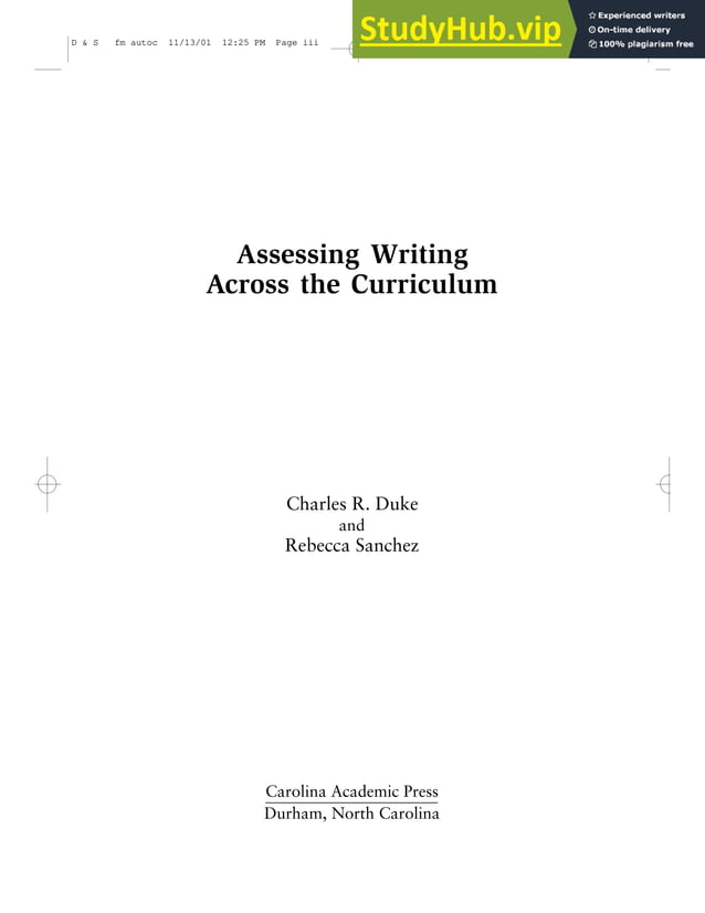 Assessing Writing Across The Curriculum | PDF | Educational Assessment ...