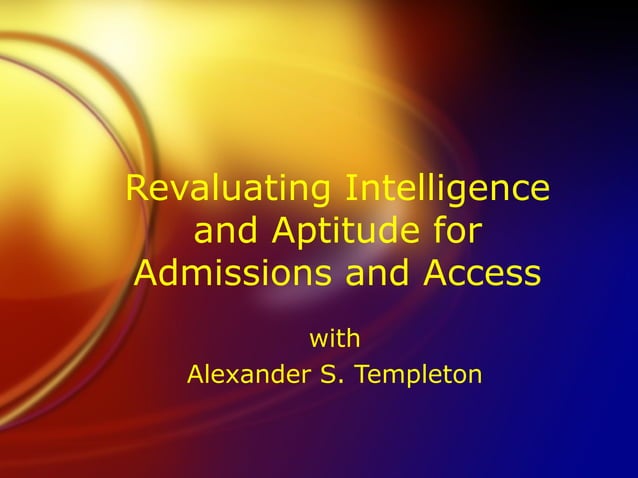 Assess intelligence | PPT