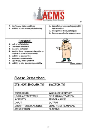 Assess & map & mckenzie 10 reasons for time waisters and culprits ...