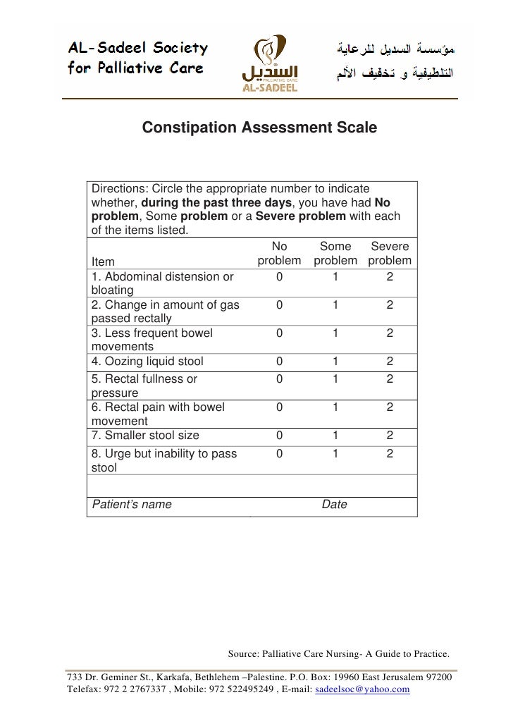 Constipation Scale