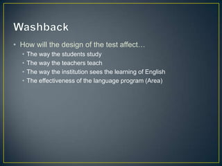 Assessment in language teaching | PPTX
