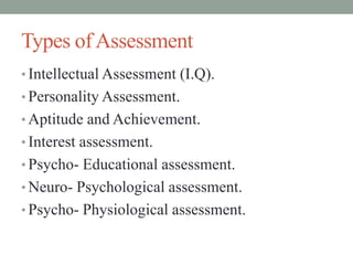 Assessment in Psychology. | PPTX