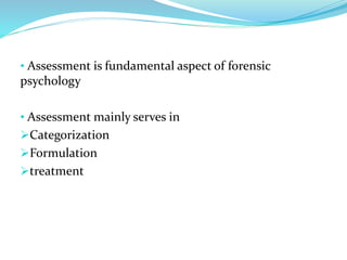 Assessment frensic psychology | PPTX