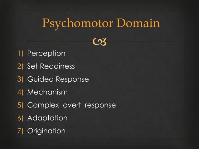 Chapter 5 Cognitive, Psychomotor and Affective Domains of Objectives as ...