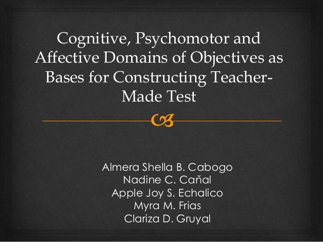 Chapter 5 Cognitive, Psychomotor and Affective Domains of Objectives