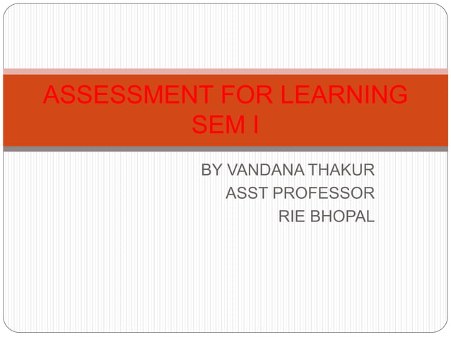 Assessment in Education | PPTX