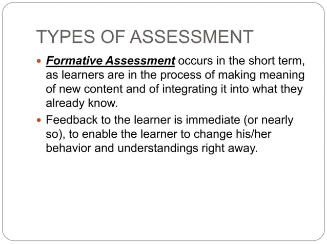 Assessment In Education Pptx