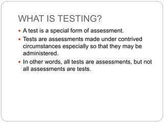 Assessment in Education | PPTX