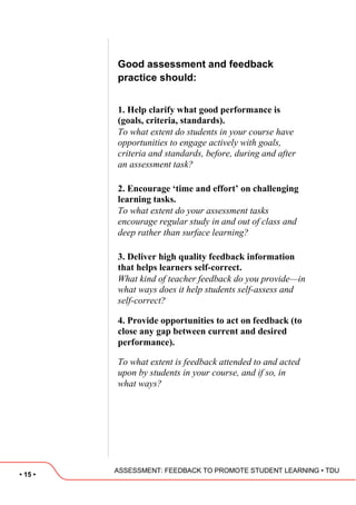 Assessment. feedback to promote effective learning | PDF