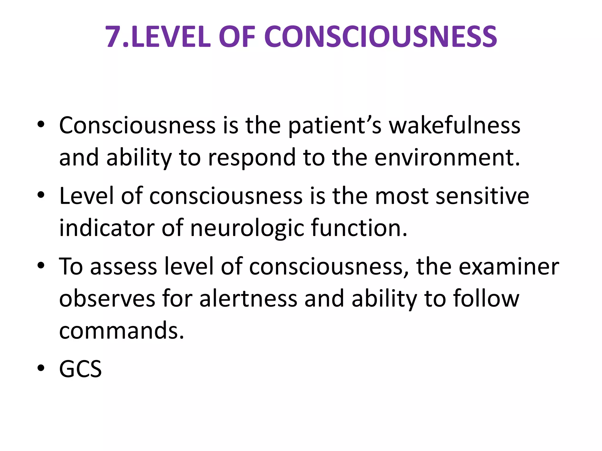 NEUROLOGICAL ASSESSMENT | PPTX