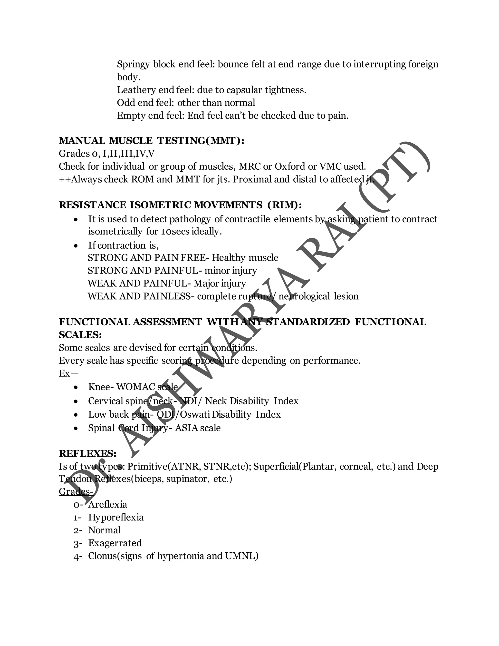 PHYSIOTHERAPY ASSESMENT | DOCX