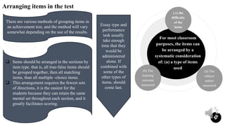 assembling adminsitering and marking the test | PPTX