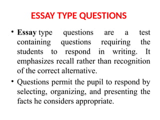 ASSESSMENT TOOLS- ESSAY TYPE QUESTION, CHECKLIST, RATING SCALE.pptx