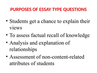ASSESSMENT TOOLS- ESSAY TYPE QUESTION, CHECKLIST, RATING SCALE.pptx