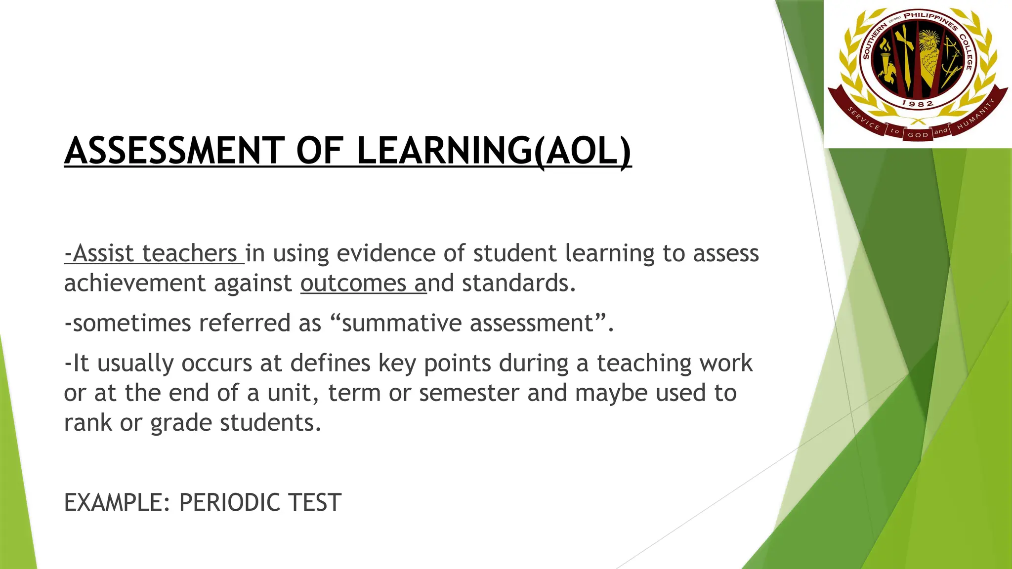 Assessment.pptx Assessment of, for, as , | PPTX