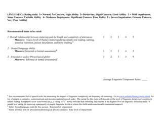 Assessment calms rating scale | PDF