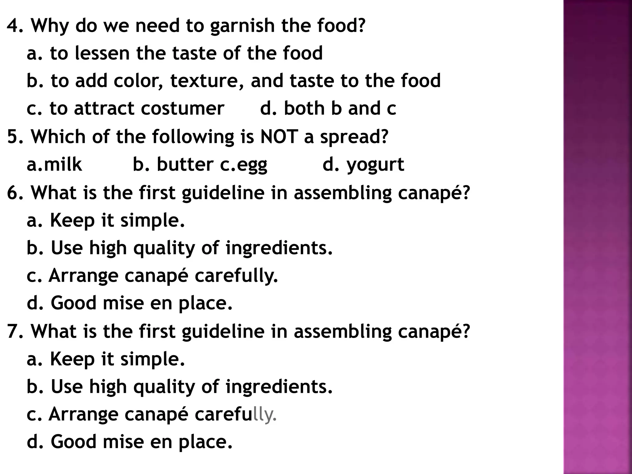 Assessment--Classification-of-appetizers.pptx | Cooking | Food & Drink